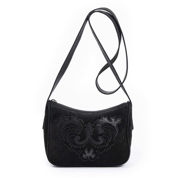 Gucci | Bags | Gucci Rare Vintage Broadery Shoulder Bag In Black Calf ...